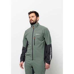 Jack Wolfskin Herren Fahrradjacke "MOROBBIA 2.5L JKT M"hedge, gr&uuml;n, Gr. L, OBERSTOFF 100% POLYESTER FUTTER 100% POLYESTER, Jacken