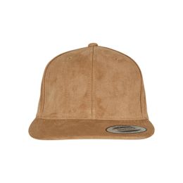 Snapback Cap Flexfit "Flexfit Unisex Suede Leather Snapback", Damen, Gr. onesize, khaki, 100% Polyester, unifarben, Caps