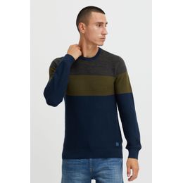 Blend Herren Strickpullover "BHNapinoa"military olive, Gr. XXL, gestreift, Feinstrick, 100% Baumwolle, Pullover, Stilvoller Feinstrick-Pullover mit
