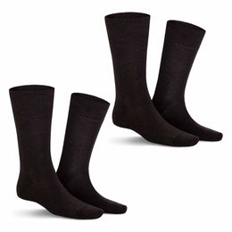 Kunert Damen Socken "Socke Comfort Cotton 2-Pack", Gr. 47, braun, Obermaterial: 80% Baumwolle CO. 18% Polyamid PA. 2% Elasthan EL., Socken