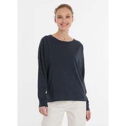 Ragwear Damen Langarmshirt "SHIMONA LONG"navy, Gr. S, unifarben, Jersey, Obermaterial: 50% Baumwolle, 50% Polyester, Shirts, in dezenter