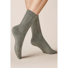 Kunert Damen Socken "Socke Bedsocks", Gr. 39, grau, Obermaterial: 41% Alpaka WP. 32% Polyacryl PAN. 20% Polyamid PA. 6% Polyester PES. 1% Elasthan