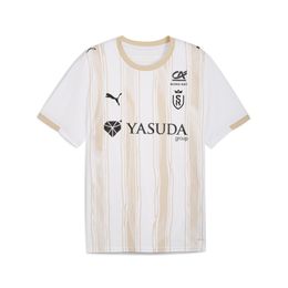 Puma Kinder Trainingsshirt "Stade de Reims 25/26 Ausw&auml;rtstrikot Jugendliche"wei&szlig; granola, Gr. 116, 100% Polyester, Shirts
