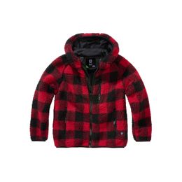 Brandit M&auml;dchen Allwetterjacke "Brandit Damen Kids Teddyfleecejacket Hood"rot, schwarz, Gr. 158, unifarben, 100% Polyester, Jacken
