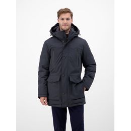 Parka Lerros "Lerros Herren-Parka in Twillstruktur", Herren, Gr. L, blau night, 100% Polyester, Jacken, Wasser- und windabweisend, atmungsaktiv