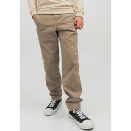 Jack & Jones Jungen Chinos "JPSTMARCO bequem, kombinierbar, mittlere Taille"beige, Gr. 134, JACK & JONES JUNIOR, unifarben, Web, Obermaterial: 98% Baumwolle, 2%