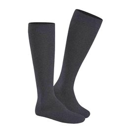 Hudson M&auml;dchen Kniestr&uuml;mpfe "Kniestrumpf Relax Cotton", Gr. 45, grau, Obermaterial: 97% Baumwolle CO. 3% Elasthan EL., Socken