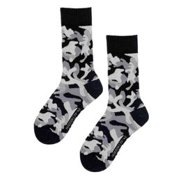 Hudson Damen Socken "Socke Camouflage", Gr. 39, schwarz, Obermaterial: 52% Baumwolle CO. 47% Polyamid PA. 1% Elasthan EL., Socken