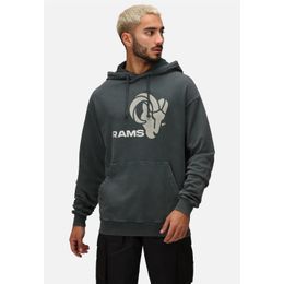 Recovered Herren Kapuzensweatshirt "NFL RAMS MONOCHROME HOODED", grau, Gr. M, bedruckt, 100% Baumwolle, Sweatshirts, f&uuml;r alle Los Angeles Rams-Fans
