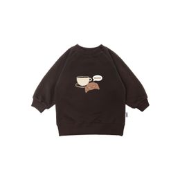 Liliput M&auml;dchen Sweatshirt "Croissant Bonjour", braun, Gr. 74, bedruckt, 80% Baumwolle, 20% Polyester, Sweatshirts, aus super weichem Material