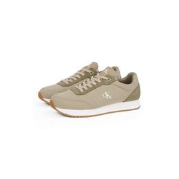 Herren Sneaker "RUNNER SOCK LACEUP MG CANVAS", Calvin Klein Jeans, Gr. 43taupe, khaki, Textil, Schuhe, Freizeitschuh, Halbschuh, Schn&uuml;rschuh in