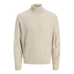 Jack & Jones JACK & JONES Herren Rollkragenpullover "JJROY KNIT ROLL NECK AW25"moonbeam, Gr. XL, unifarben, Strick, Obermaterial: 100% Polyacryl, Pullover