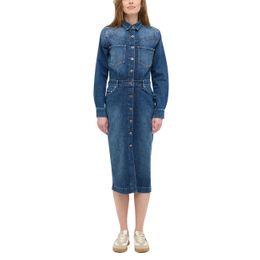 Mustang Damen Midikleid "Damen Style Emma Denim Dress"mittelblau, Gr. 38, Jeans, 99% Baumwolle, 1% Elasthan, Kleider
