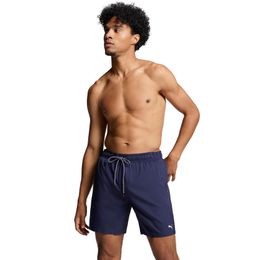 Puma Herren Badeshorts "Puma SWIM MEN MID SHORTS 1P", blau, Gr. XL, unifarben, Web, Obermaterial: 100% Polyester, Badehosen, High-Tech Rei&szlig;verschluss