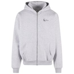 Karl Kani Herren Sweatjacke "Karl Kani Chest Signature Essential Os Zip Hoodie"ash grau, Gr. M, 65% Baumwolle, 35% Polyester, Sweatjacken