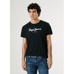 Pepe Jeans Herren Rundhalsshirt "EGGO", schwarz, Gr. M, bedruckt, Jersey, Obermaterial: 100% Baumwolle, Shirts