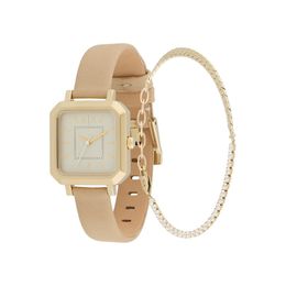Armani Exchange Analog Watch female Beige, Gold size One Size