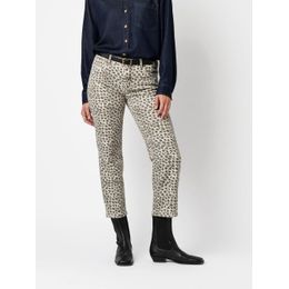 Toni Damen 7/8-Jeans "Ella Cropped"reed, Gr. 44, bedruckt, Denim/Jeans, Obermaterial: 90% Baumwolle, 7% Polyester, 3% Elasthan, Jeans, mit Leoparden