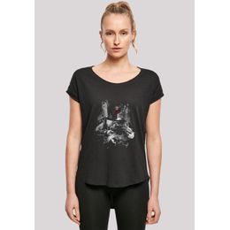 T-Shirt F4NT4STIC "Star Wars Boba Fett Distressed", Damen, Gr. S, schwarz, Obermaterial: 100% Baumwolle, regular fit, Rundhals, ohne B&uuml;ndchen, Shirts T-Shirt, Print
