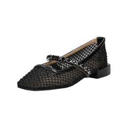 Alma en Pena Damen Riemchenballerina "Alma en Pena Ballerinas Textil", Gr. 39schwarz, Textil, Schuhe
