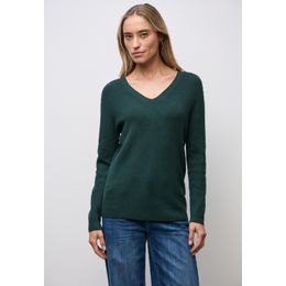 Street One Damen Strickpullover, gr&uuml;n, Gr. 38, Strukturmuster, Stoff, 50% Viskose, 28% Polyester, 22% Polyamid, Pullover, aus softem Materialmix