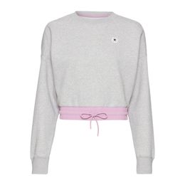 Converse Damen Sweatshirt, grau, Gr. L, bedruckt, Sweatware, Obermaterial: 80% Baumwolle, 20% Polyester, Sweatshirts