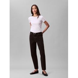 Damen Mom-Jeans "NEW MOM JEAN"ck essential schwarz, Gr. 30, Calvin Klein Jeans, unifarben, Denim/Jeans, Obermaterial: 98% Baumwolle, 2% Elasthan,
