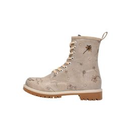 DOGO Damen Schn&uuml;rboots "Long Boots Schn&uuml;rstiefel There Is Always Hope Damen", Gr. 36, grau, Lederimitat, Schuhe, Handgefertigt