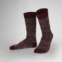 Hudson Damen Socken "Socke Noble Nordic", Gr. 39, rot, Obermaterial: 39% Polyamid PA. 25% Wolle WO. 24% Viskose CV. 11% Seide silk. 1% Elasthan EL.,