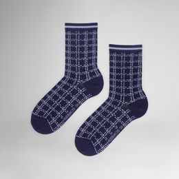 Hudson Damen Socken "Socke Chain", Gr. 39, blau, Obermaterial: 82% Baumwolle CO. 15% Polyamid PA. 3% Elasthan EL., Socken