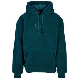 Kapuzensweatshirt Karl Kani "Karl Kani Herren KM223-077-2 KK Metal Signature Hoodie", Herren, Gr. M, schwarz teal, 100% Polyester, unifarben, Sweatshirts