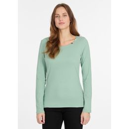 Ragwear Damen Langarmshirt "FLLORAH LONG GOTS"mint, Gr. XL, unifarben, Jersey, Obermaterial: 100% Baumwolle, Shirts, mit s&uuml;&szlig;en Zierkn&ouml;pfen am