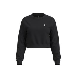 Sweatshirt Converse "STAR CHEVRON CROPPED CREW", Damen, Gr. XXL, Converse schwarz, Obermaterial: 80% Baumwolle, 20% Polyester, Sweatshirts Sweatshirt