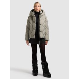 Steppjacke Khujo "LILIAN", Damen, Gr. L, witcher grün, 100% Nylon, unifarben, eingesetzt elastischer Bund mit Windstopper, Jacken