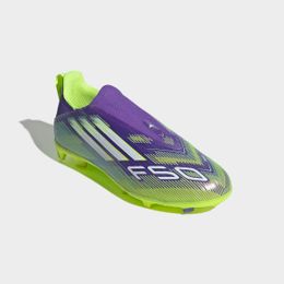 Mädchen Fußballschuh "F50 LEAGUE LACELESS FIRM/MULTI-GROUND E KINDER", adidas Performance, Gr. 33lila rush, cloud weiß, lucid lemon, Synthetik,
