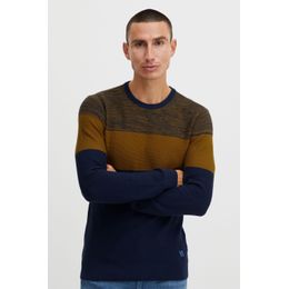 Blend Herren Strickpullover "BHNapinoa"bronze braun, Gr. XXL, gestreift, Feinstrick, 100% Baumwolle, Pullover, Stilvoller Feinstrick-Pullover mit