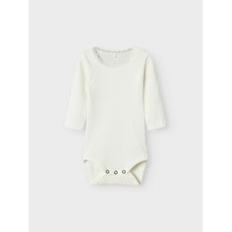 Langarmbody name it "NBFKAB LS BODY NOOS", Jungen, Gr. 56, N-Gr, cloud dancer, Jersey, Obermaterial: 57% Baumwolle, 38% Modal, 5% Elasthan, unifarben, normal, Rundhals, Bodys