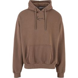 Karl Kani Damen Kapuzensweatshirt "Karl Kani Herren KM223-004-1 KK Small Signature Destroyed Hoodie"schwarz taupe, Gr. XS, unifarben, 80% Baumwolle,