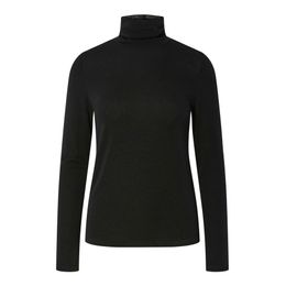 Pieces Damen Rollkragenshirt "PCMARIA LS ROLLNECK TOP JRS NOOS BC", schwarz, Gr. XS, unifarben, Jersey, Obermaterial: 64% Polyester, 33% Viskose, 3%