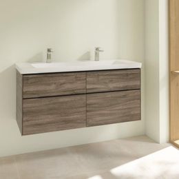 Villeroy & Boch Villeroy & Boch Subway 3.0 Schrank mit Doppelwaschtisch, 4 Ausz&uuml;ge, 4A70D101+C60201RK,