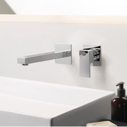Mariner Quadra Wand-Waschtischarmatur Ausladung: 200 mm, f&uuml;r smart Grundk&ouml;rper, QUA1111-CR+BOQ0258-CR,
