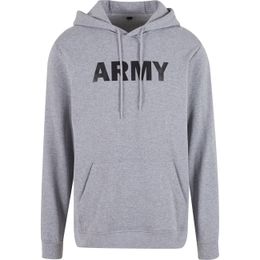 Kapuzensweatshirt Brandit "Brandit Army Hoody", Herren, Gr. 4XL, grau melange, 50% Polyester, 50% Baumwolle, bedruckt, Sweatshirts