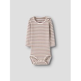 name it M&auml;dchen Langarmbody "NBNBANI LS BODY NOOS", Gr. 62toasted coconut, Jersey, Obermaterial: 57% Baumwolle, 38% Modal, 5% Elasthan, geringelt,