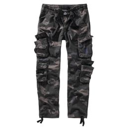 Brandit Herren Stoffhose "Brandit Herren Pure Slim Fit Trouser"schwarzcamo, Gr. XL, 100% Baumwolle, Hosen