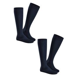 Hudson Herren Kniestr&uuml;mpfe "Kniestrumpf Only 2-Pack", Gr. 43, blau, Obermaterial: 75% Baumwolle CO. 23% Polyamid PA. 2% Elasthan EL., Socken