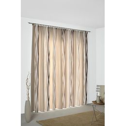 Vorhang WIRTH, B:142cm H:145cm, braun, Jacquard, Polyester, Wohnzimmer, Gardinen, "Brooklyn"