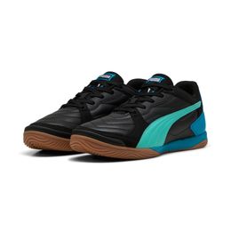 Fu&szlig;ballschuh Puma "PRESSING IV", Damen, Gr. 43, wei&szlig; (Puma schwarz, aquatic, tropical blau, Puma wei&szlig;), Synthetik, Schuhe Fu&szlig;ballschuh