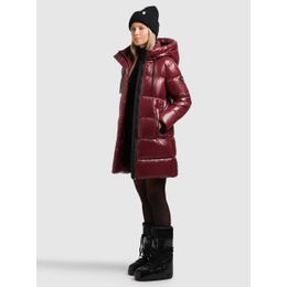 Steppjacke Khujo "JANOU", Damen, Gr. S, mahagoni rot, 100% Nylon, unifarben, eingesetzt elastischer Bund mit Windstopper, Jacken