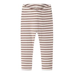 name it M&auml;dchen Leggings "NBNBANI XSL LEGGING NOOS", Gr. 80toasted coconut, Feinripp, Obermaterial: 57% Baumwolle, 38% Modal, 5% Elasthan, geringelt,