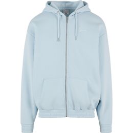 Sweatjacke Karl Kani "Karl Kani Karl Kani Authentic Star Logo OS Full Zip Hoodie", Herren, Gr. M, light blau, 65% Baumwolle, 35% Polyester, Sweatjacken Sweatjacke